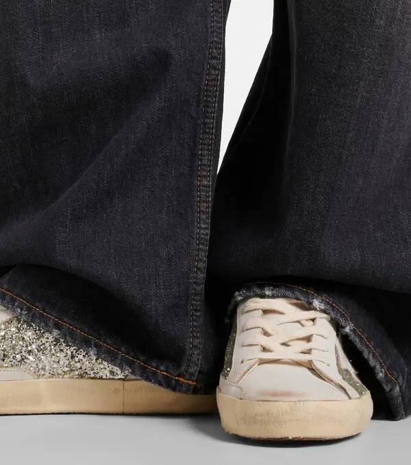 GOLDEN GOOSE Superstar Glitter Leather Sneakers