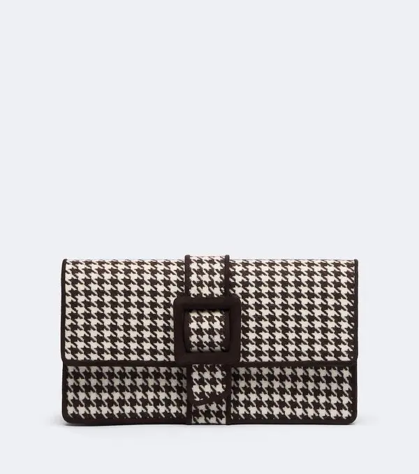 Manolo Blahnik Maycap Houndstooth Clutch