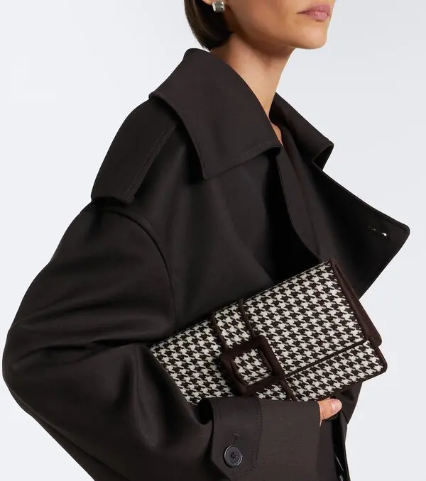 Manolo Blahnik Maycap Houndstooth Clutch