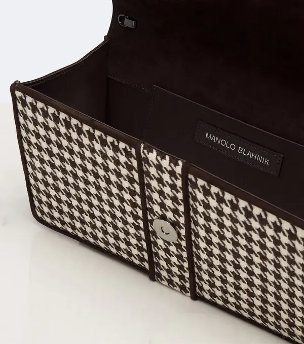 Manolo Blahnik Maycap Houndstooth Clutch