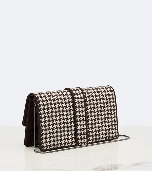 Manolo Blahnik Maycap Houndstooth Clutch
