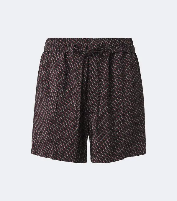 Saint Laurent Cassandre Printed Silk Shorts