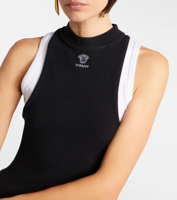 Versace Layered Cotton-blend Tank Top
