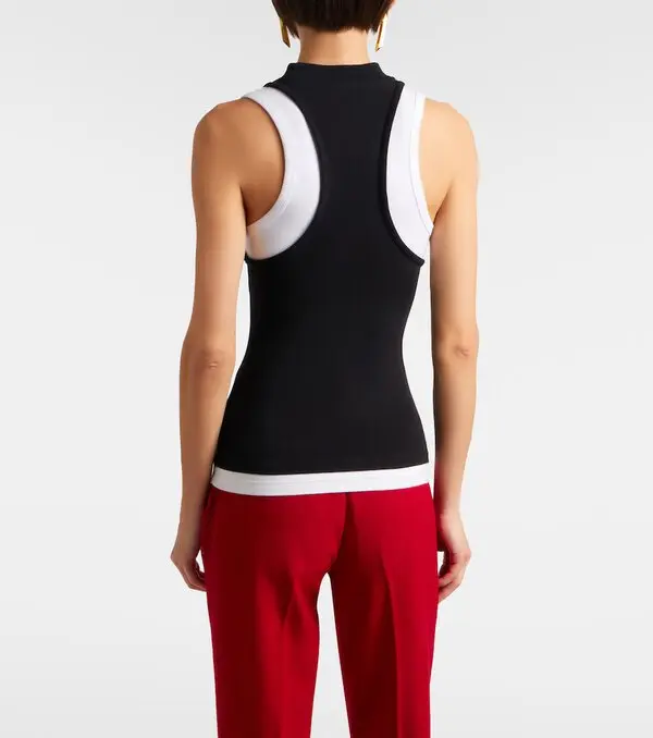 Versace Layered Cotton-blend Tank Top