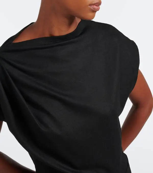 MARANT ETOILE Draped Jersey Midi Dress - Black