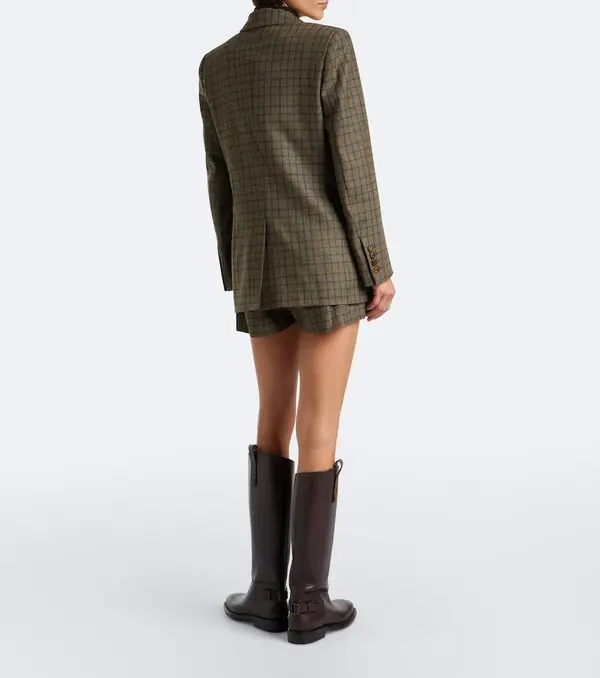 BLAZÉ MILANO Tailored Checked Wool And Cashmere Shorts