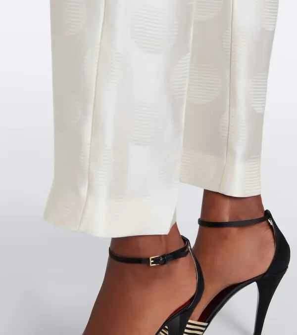 Valentino Garavani Polka-dot Silk Jacquard Slim Pants