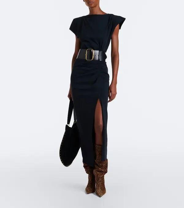 Amina Muaddi Anok Leopard-print Suede Knee-high Boots