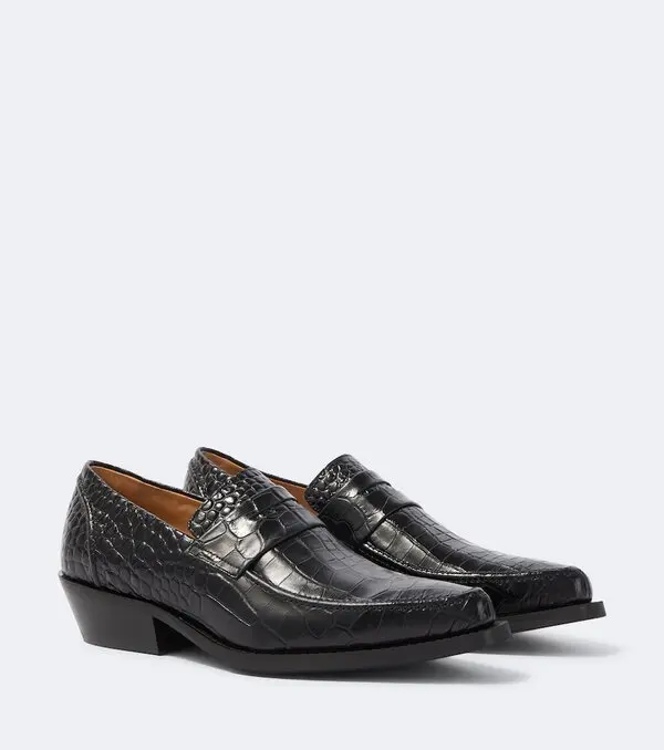 Our Legacy Cypher Croc-effect Leather Loafers