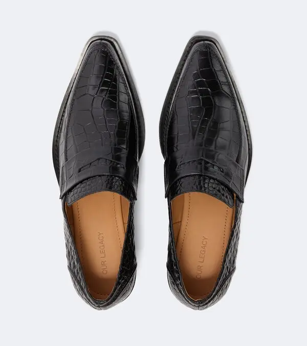 Our Legacy Cypher Croc-effect Leather Loafers