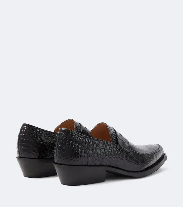 Our Legacy Cypher Croc-effect Leather Loafers