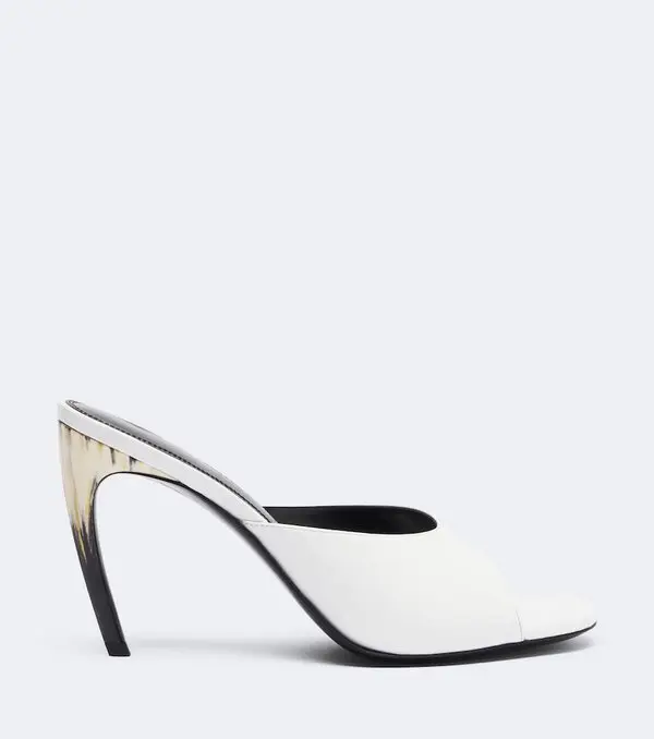 Attico Betta Leather Mules - White