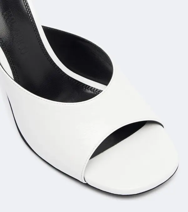 Attico Betta Leather Mules - White