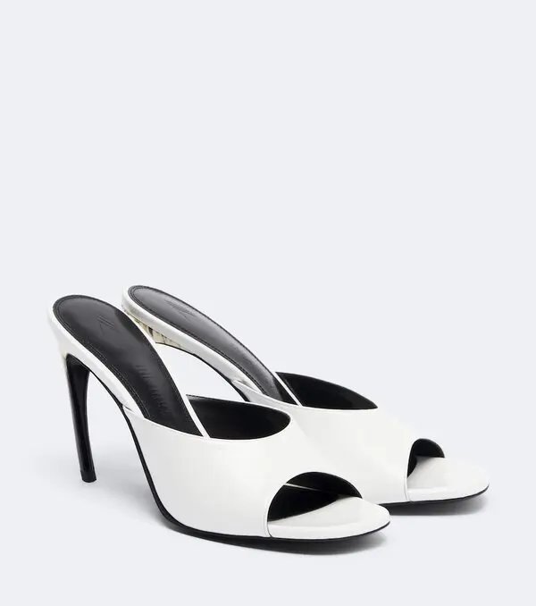 Attico Betta Leather Mules - White