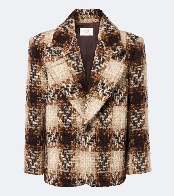 Saint Laurent Wool And Mohair-blend Tweed Blazer