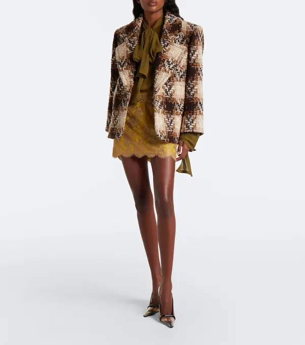 Saint Laurent Wool And Mohair-blend Tweed Blazer