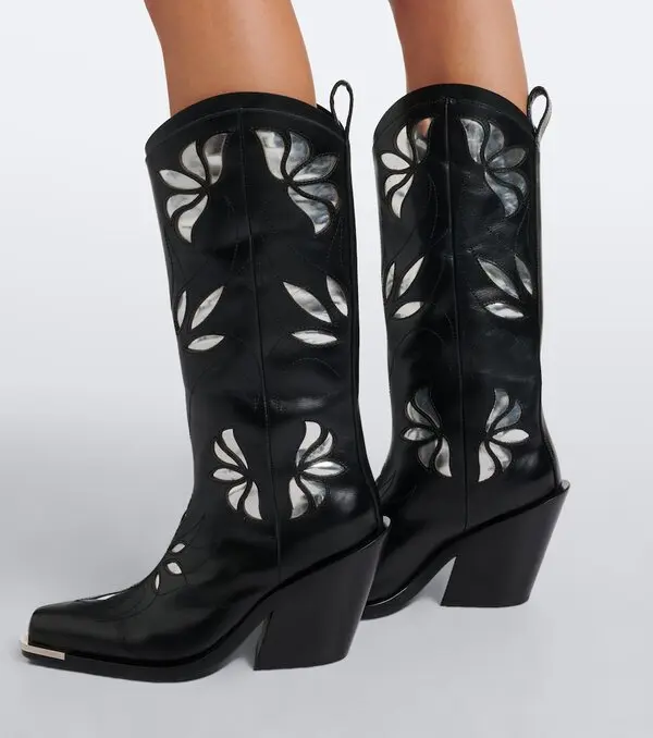 Rabanne Leather Cowboy Boots