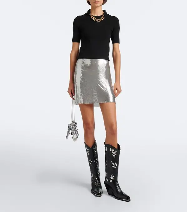 Rabanne Leather Cowboy Boots