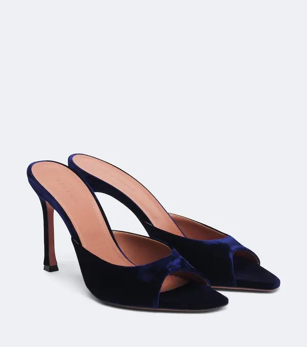 Amina Muaddi Alexa Velvet Mules
