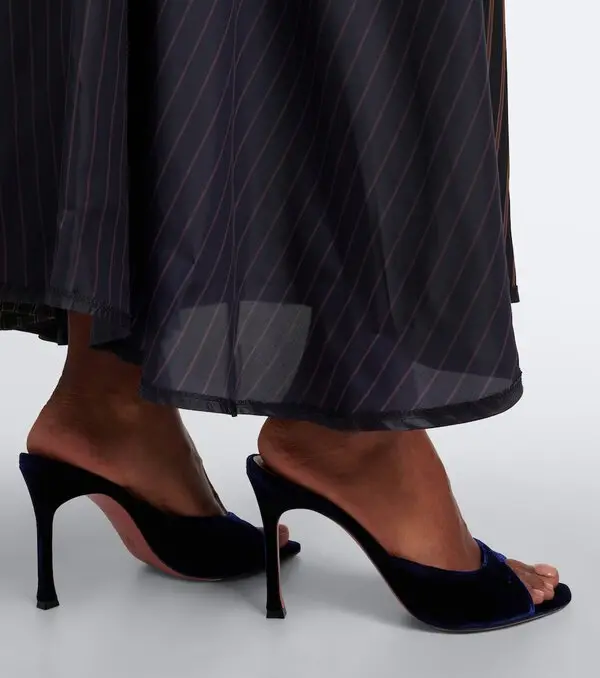 Amina Muaddi Alexa Velvet Mules