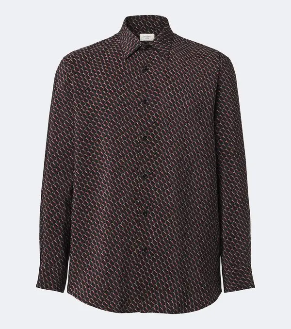 Saint Laurent Cassandre Printed Silk Shirt