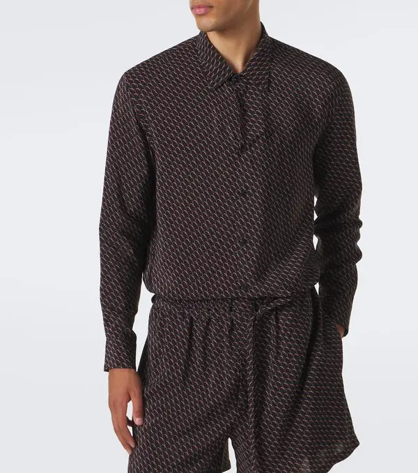 Saint Laurent Cassandre Printed Silk Shirt