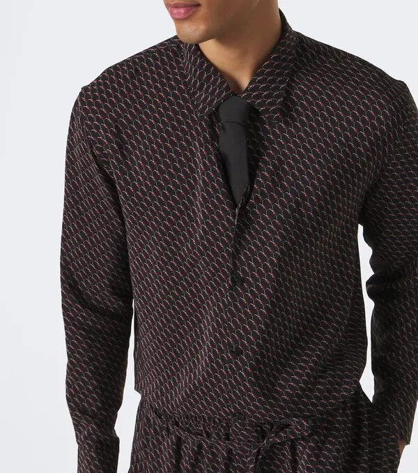 Saint Laurent Cassandre Printed Silk Shirt