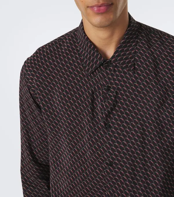 Saint Laurent Cassandre Printed Silk Shirt