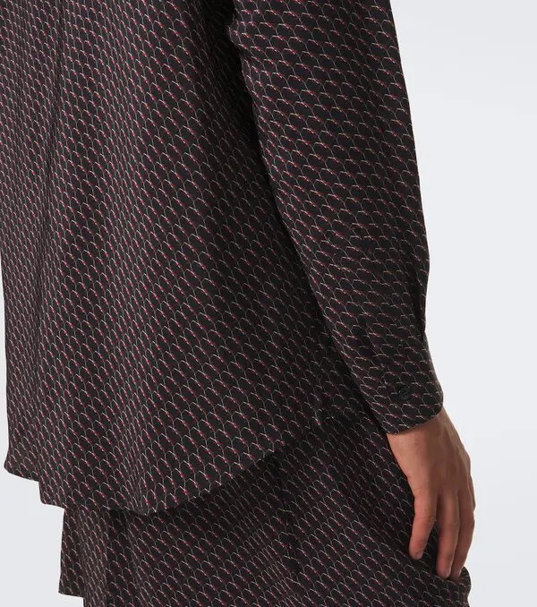 Saint Laurent Cassandre Printed Silk Shirt