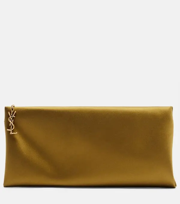 Saint Laurent Evening Clutch With Zipper Closure - Yellow