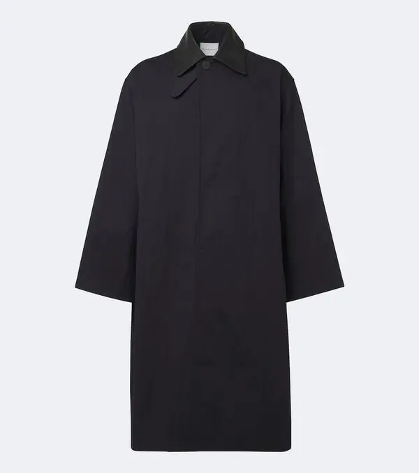 Studio Nicholson Revere Leather-trimmed Cotton-blend Trench Coat