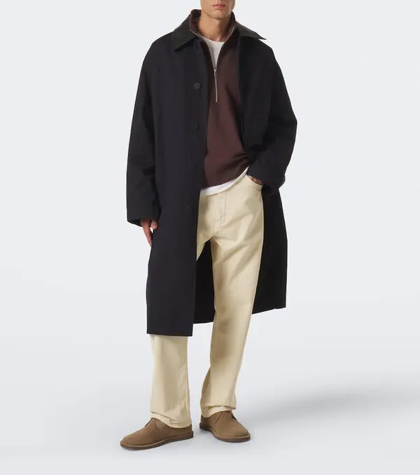 Studio Nicholson Revere Leather-trimmed Cotton-blend Trench Coat