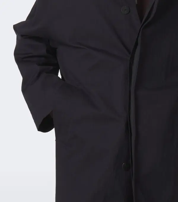 Studio Nicholson Revere Leather-trimmed Cotton-blend Trench Coat