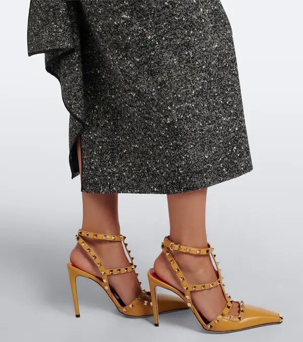 Valentino Garavani Chevron Wool-blend Bouclé Pencil Skirt