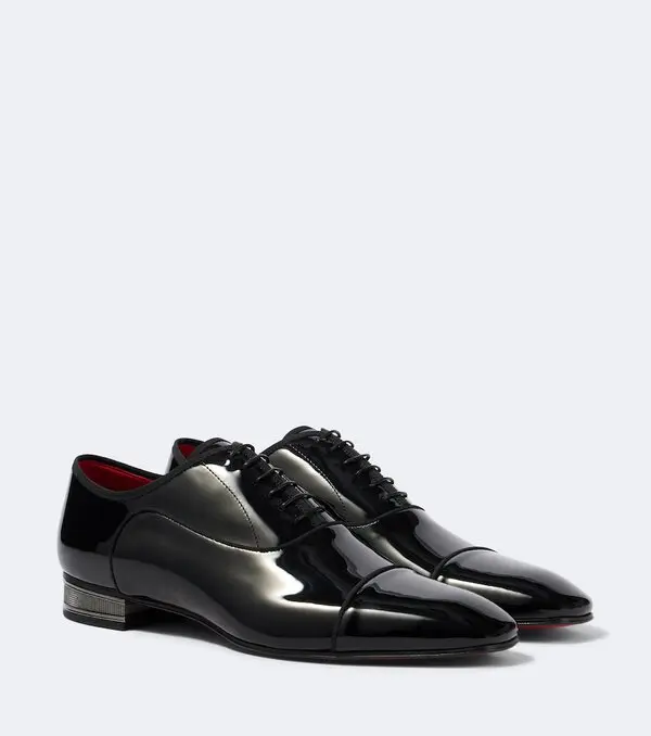 CHRISTIAN LOUBOUTIN Patent Leather Oxford Shoes - Black