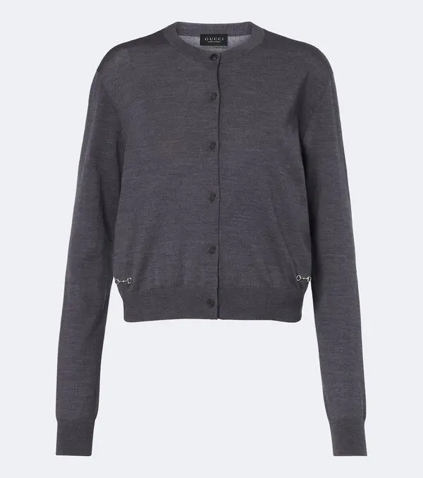 Gucci Horsebit Wool Cardigan - Grey