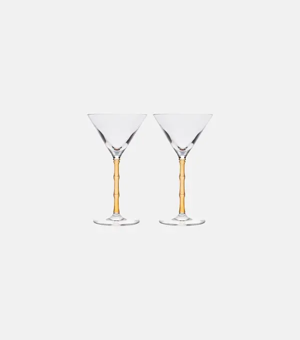 La DoubleJ Bamboo Martini Glasses - Transparent