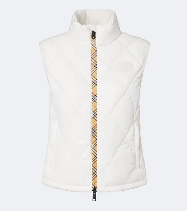 Burberry Check Quilted Vest - White