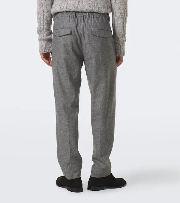 Eleventy Wool, Cotton, And Cashmere Straight Pants