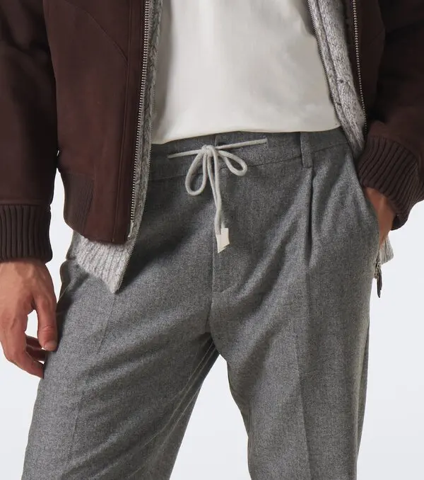 Eleventy Wool, Cotton, And Cashmere Straight Pants