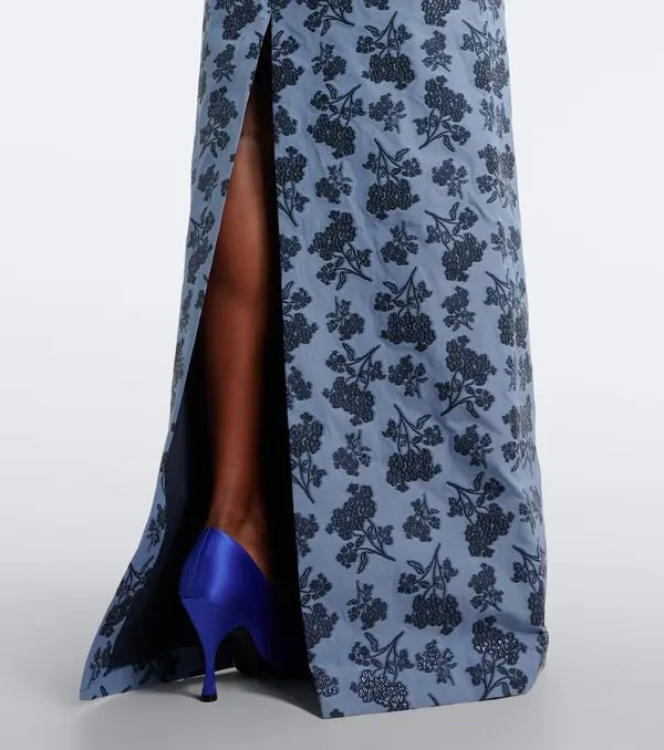 MARKARIAN Rita Floral Cotton-blend Bustier Gown