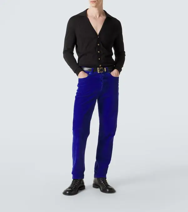Versace Greca Silk And Cotton Cardigan
