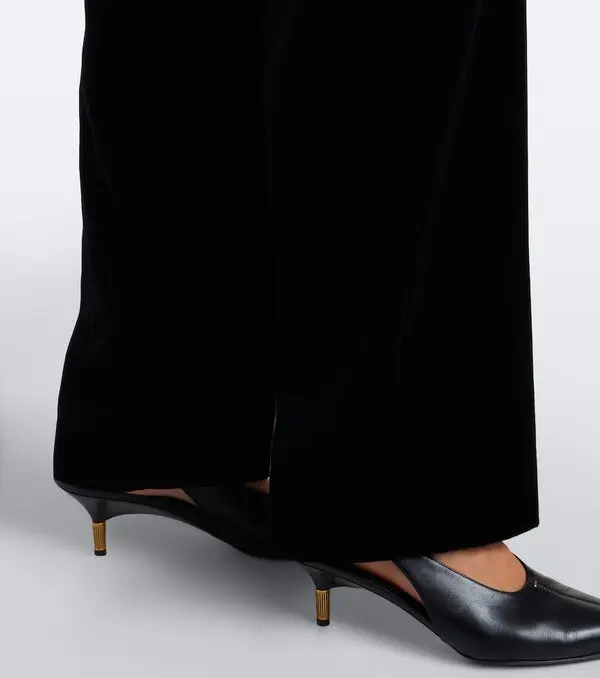 BLAZÉ MILANO Fox Pleated Cotton Velvet Straight Pants