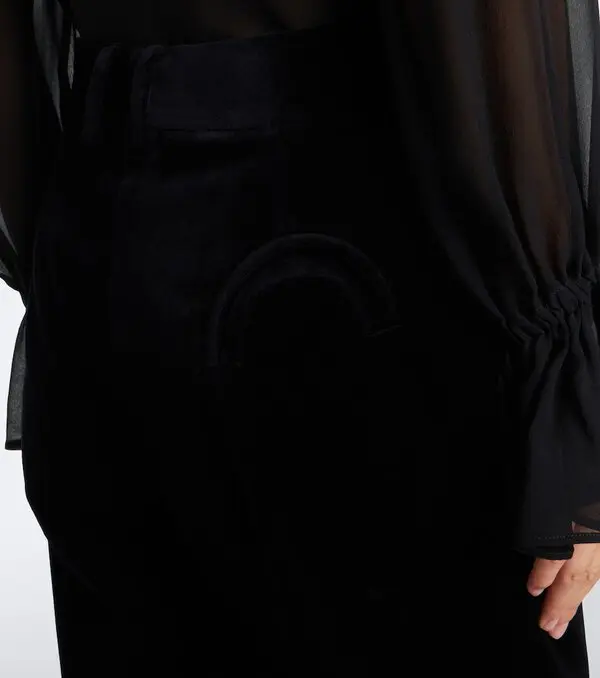 BLAZÉ MILANO Fox Pleated Cotton Velvet Straight Pants