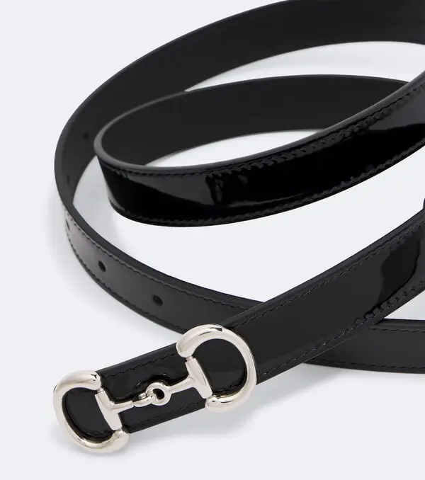 Gucci Horsebit Patent Leather Belt