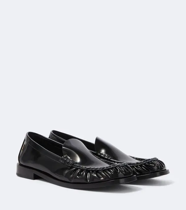 Saint Laurent Theobald Cassandre Leather Loafers