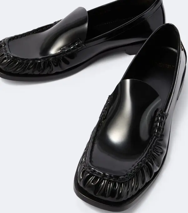 Saint Laurent Theobald Cassandre Leather Loafers