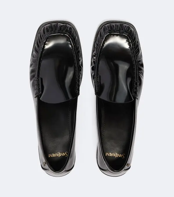 Saint Laurent Theobald Cassandre Leather Loafers