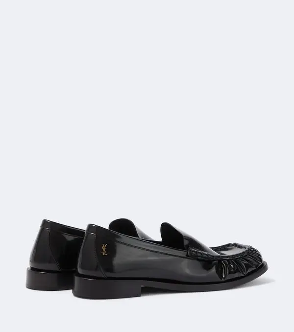 Saint Laurent Theobald Cassandre Leather Loafers