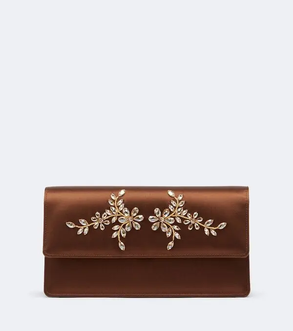 Manolo Blahnik Embellished Satin Clutch